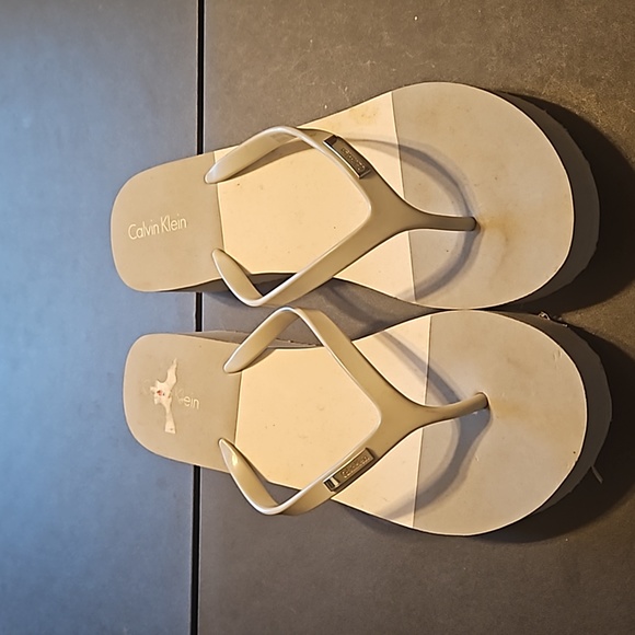 Calvin Klein | Shoes | Calvin Klein Baden Platform Wedge Flip Flops ...